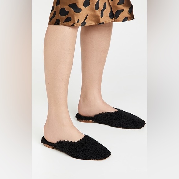 Sleeper | Shoes | Sleeper Black Genuine Shearling Backless Slipper Eu ...